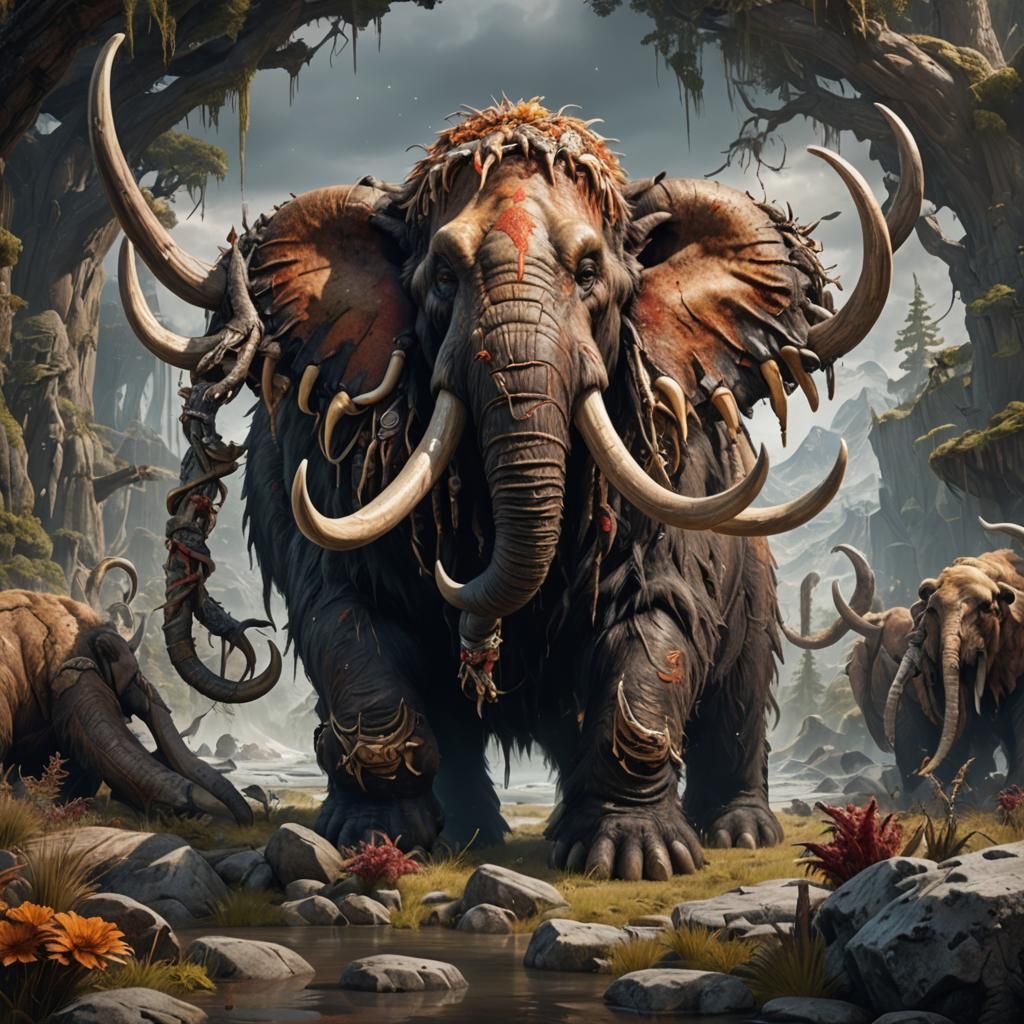 Monster Mammoth - AI Generated Artwork - NightCafe Creator
