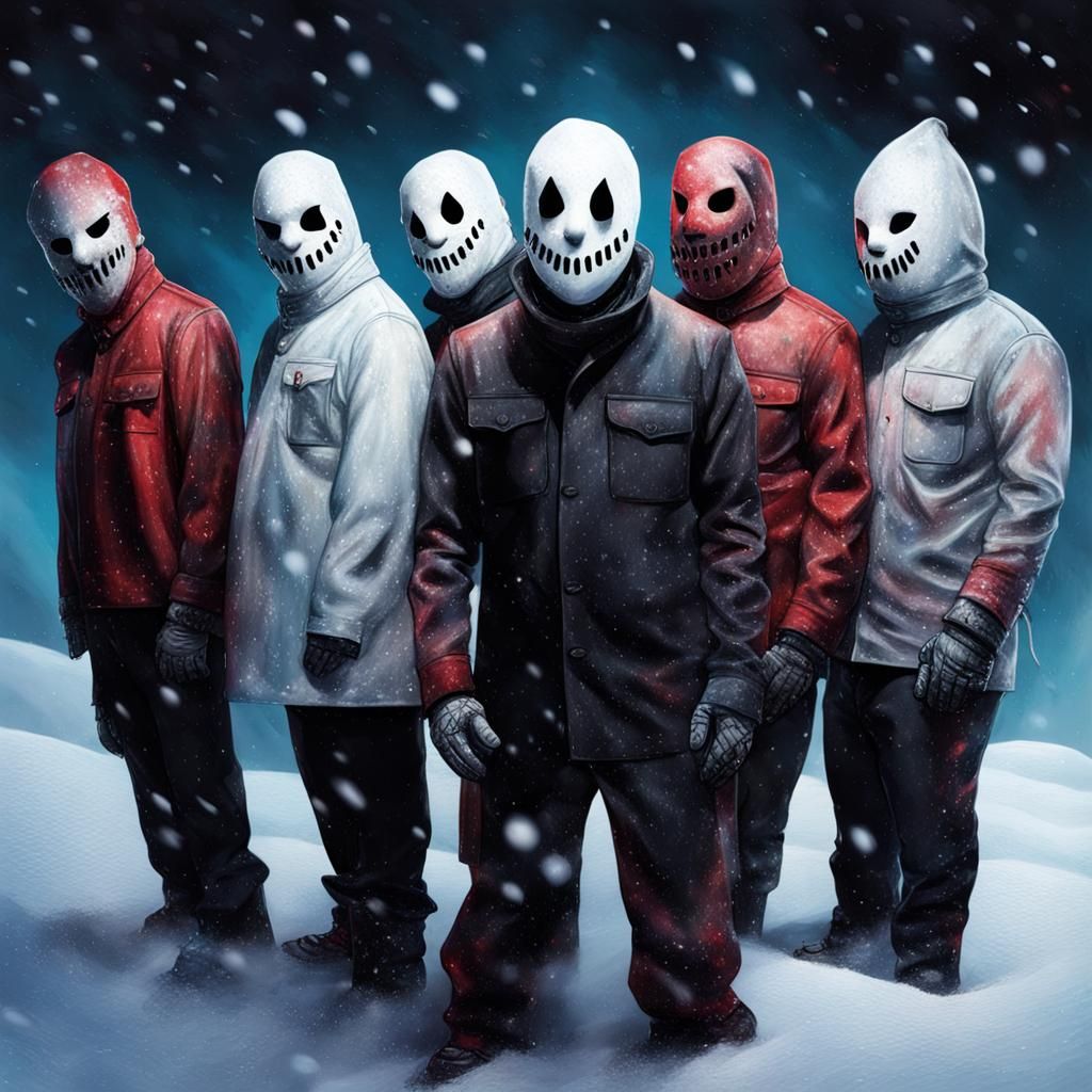 Members of the band Slipknot as snowmen - AI Generated Artwork ...