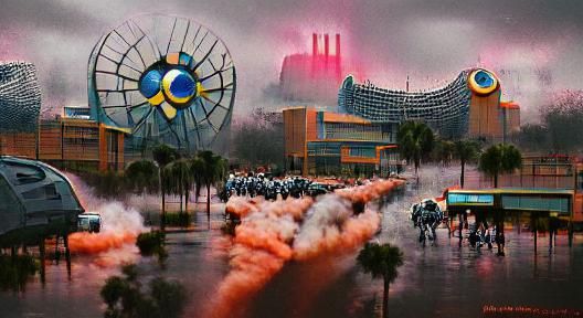 Dystopian Disney world - AI Generated Artwork - NightCafe Creator