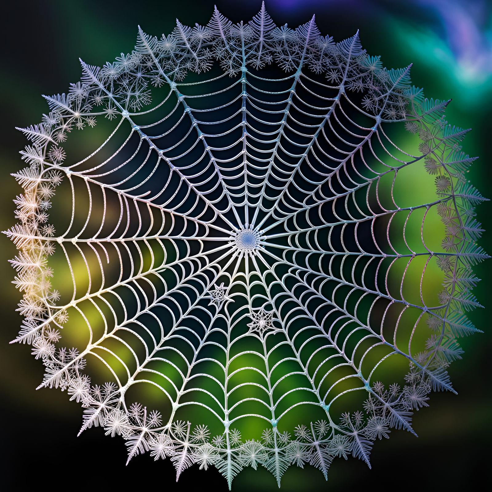 Snowflake Spiderweb - AI Generated Artwork - NightCafe Creator
