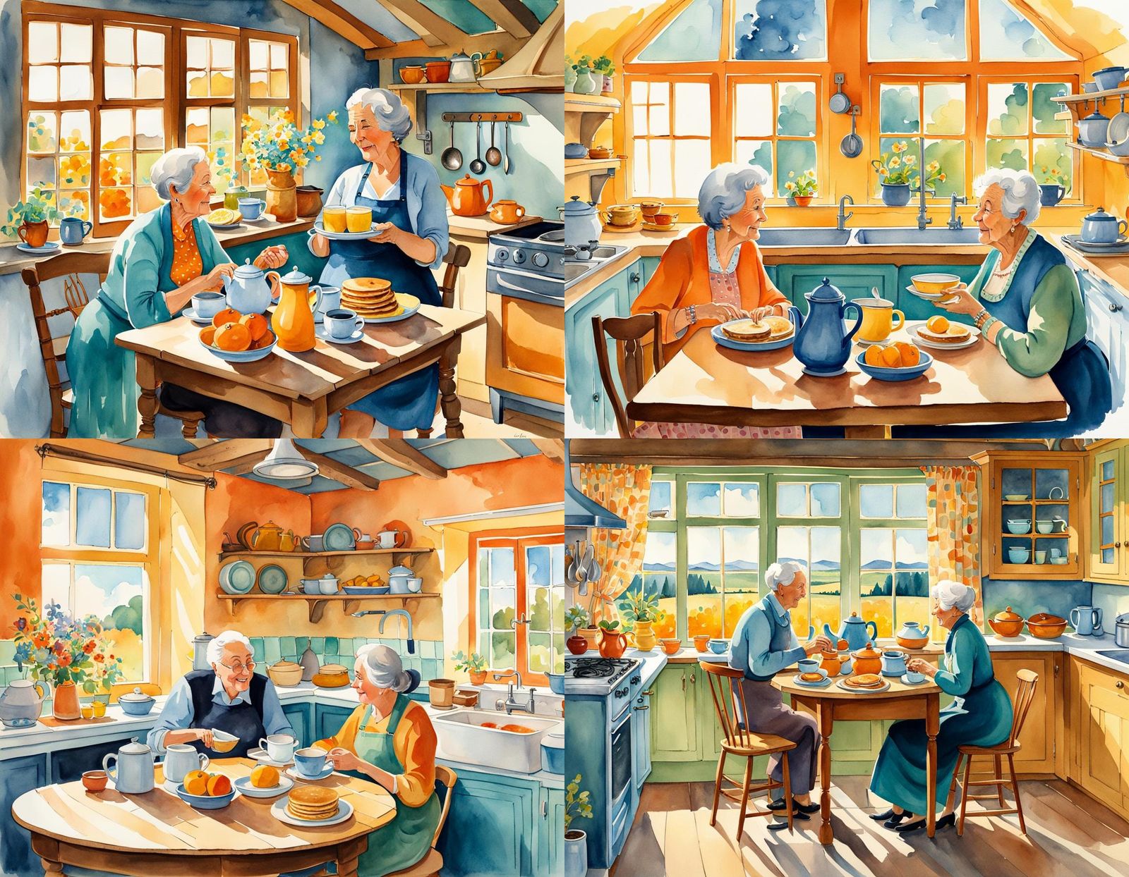 And old folk bonding over breakfast.