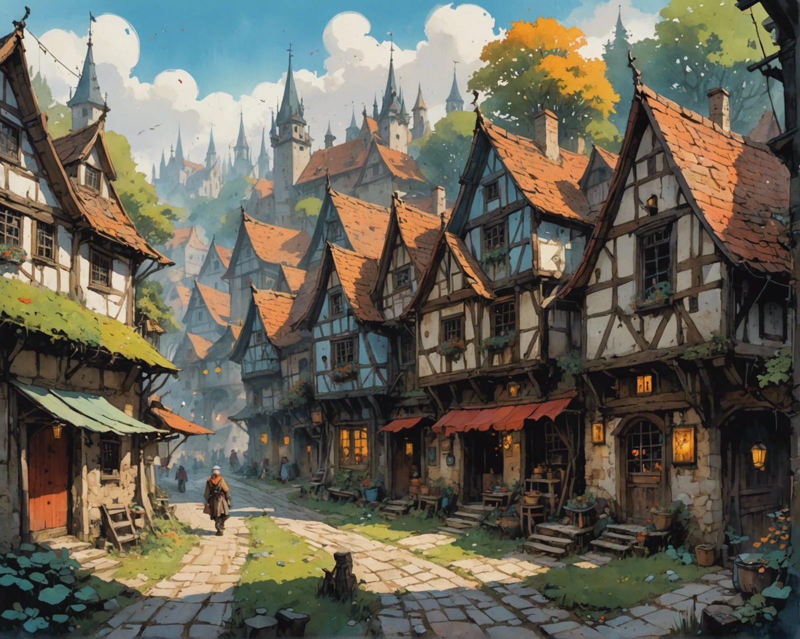 The village - AI Generated Artwork - NightCafe Creator