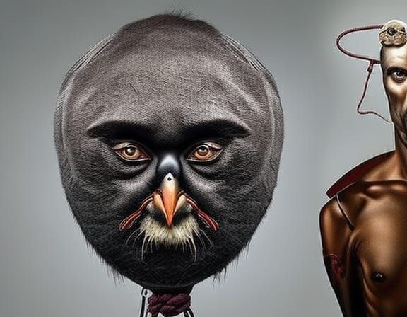 bird-head-man and his bronze friend - AI Generated Artwork - NightCafe ...