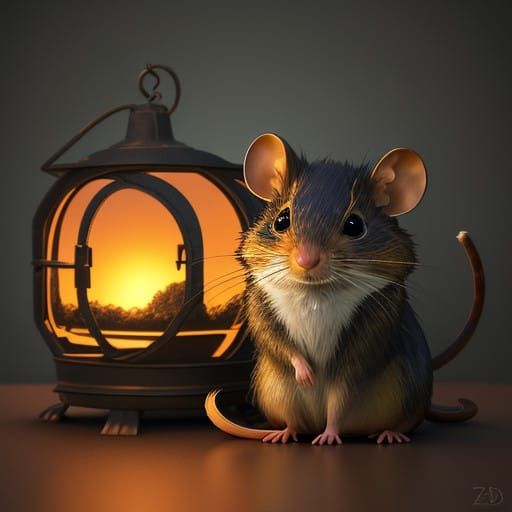 Cozy Field Mouse Watches TV in Vibrant, Dreamlike ... - AI Art