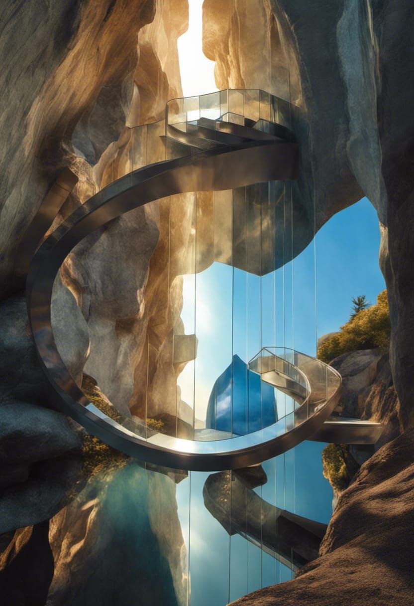 Dimensional Glass Bridges - AI Generated Artwork - NightCafe Creator