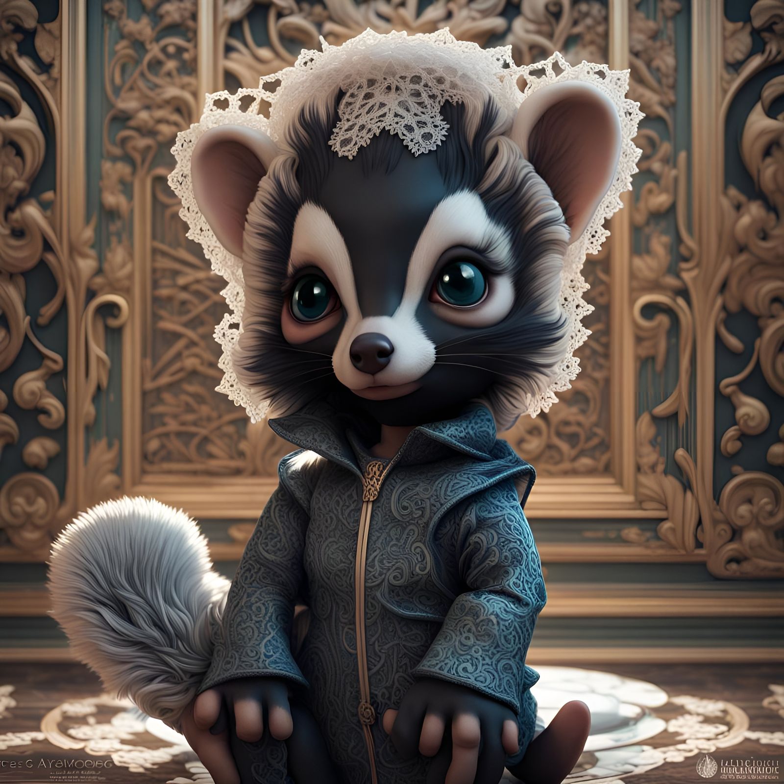 Cool Artfully Laced Skunk - AI Generated Artwork - NightCafe Creator