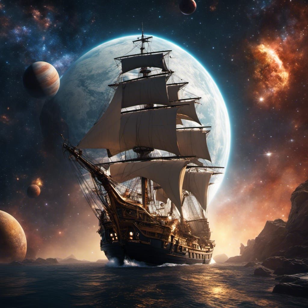 Magic sail ship - AI Generated Artwork - NightCafe Creator