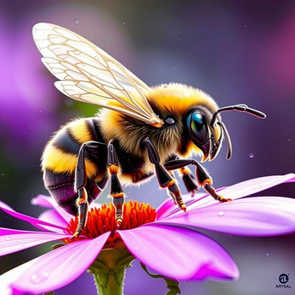 Insanely detailed hyper realistic painting of a cute, adorable and ...