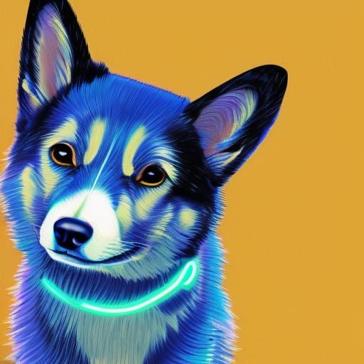 Blue Corgi - AI Generated Artwork - NightCafe Creator