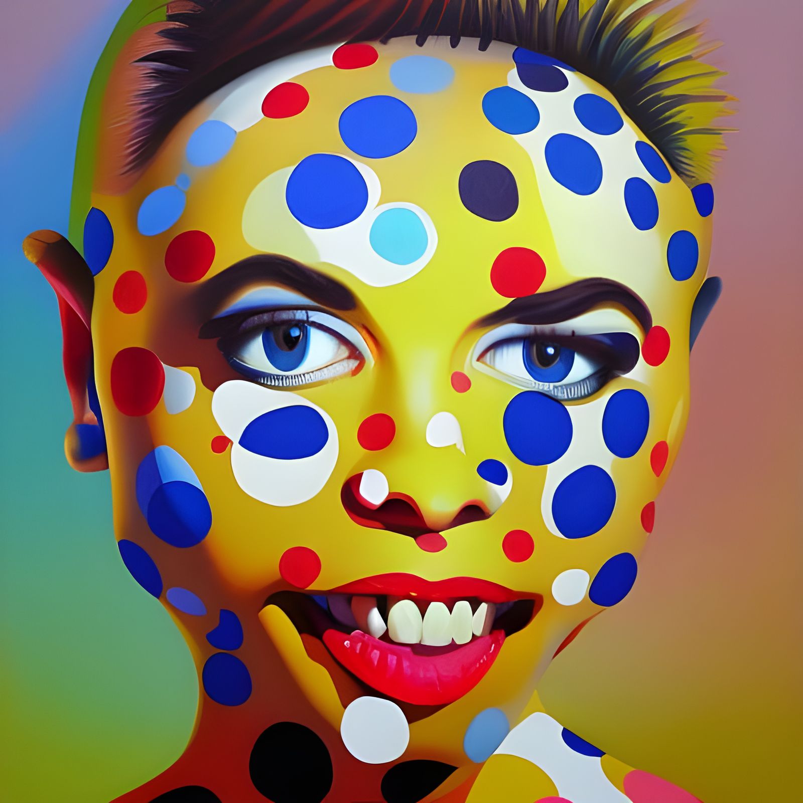 A Big Silly Face With Polka Dots #6 - AI Generated Artwork - NightCafe ...