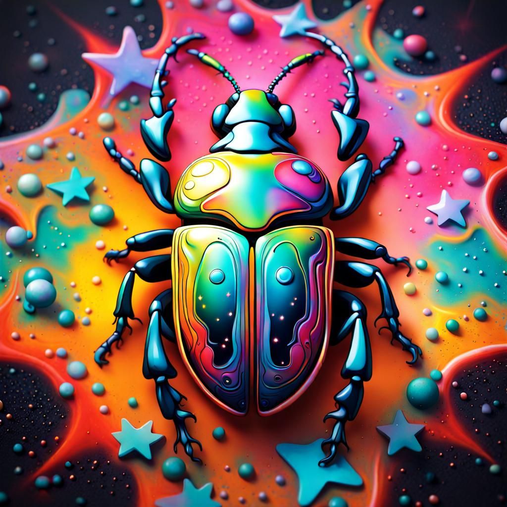 Psychedelic Beetle - AI Generated Artwork - NightCafe Creator