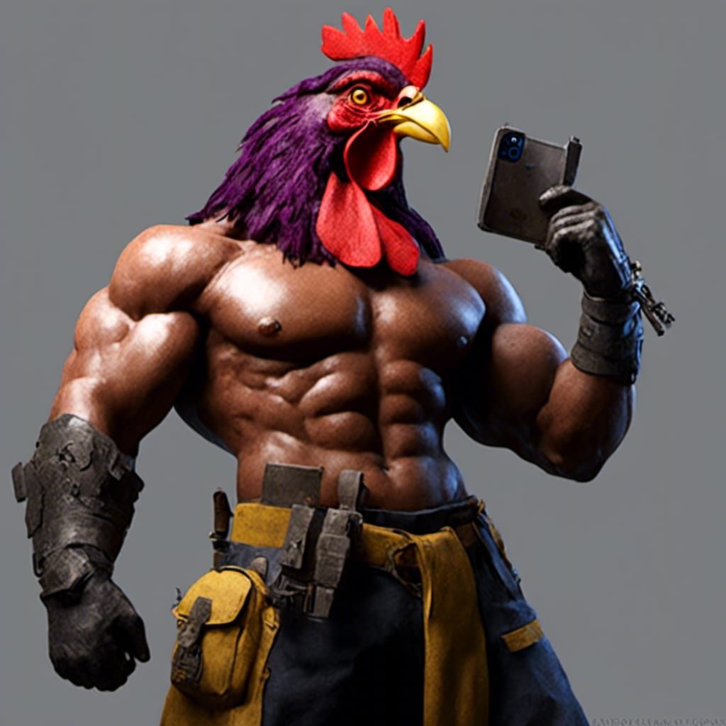 the strong rooster man art piece - AI Generated Artwork - NightCafe Creator