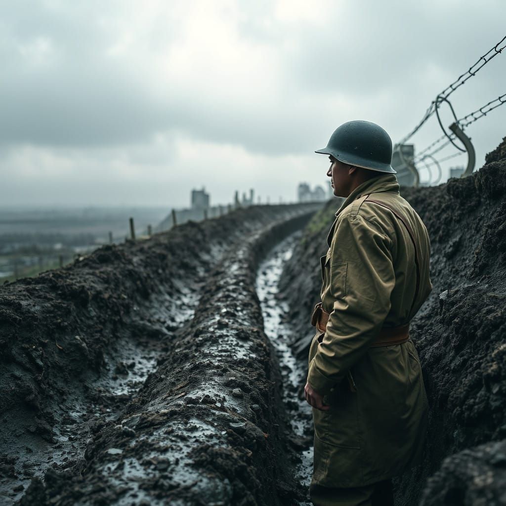 Dark dank world War 1 trenches - WW1 Trenches in Desolate, R...