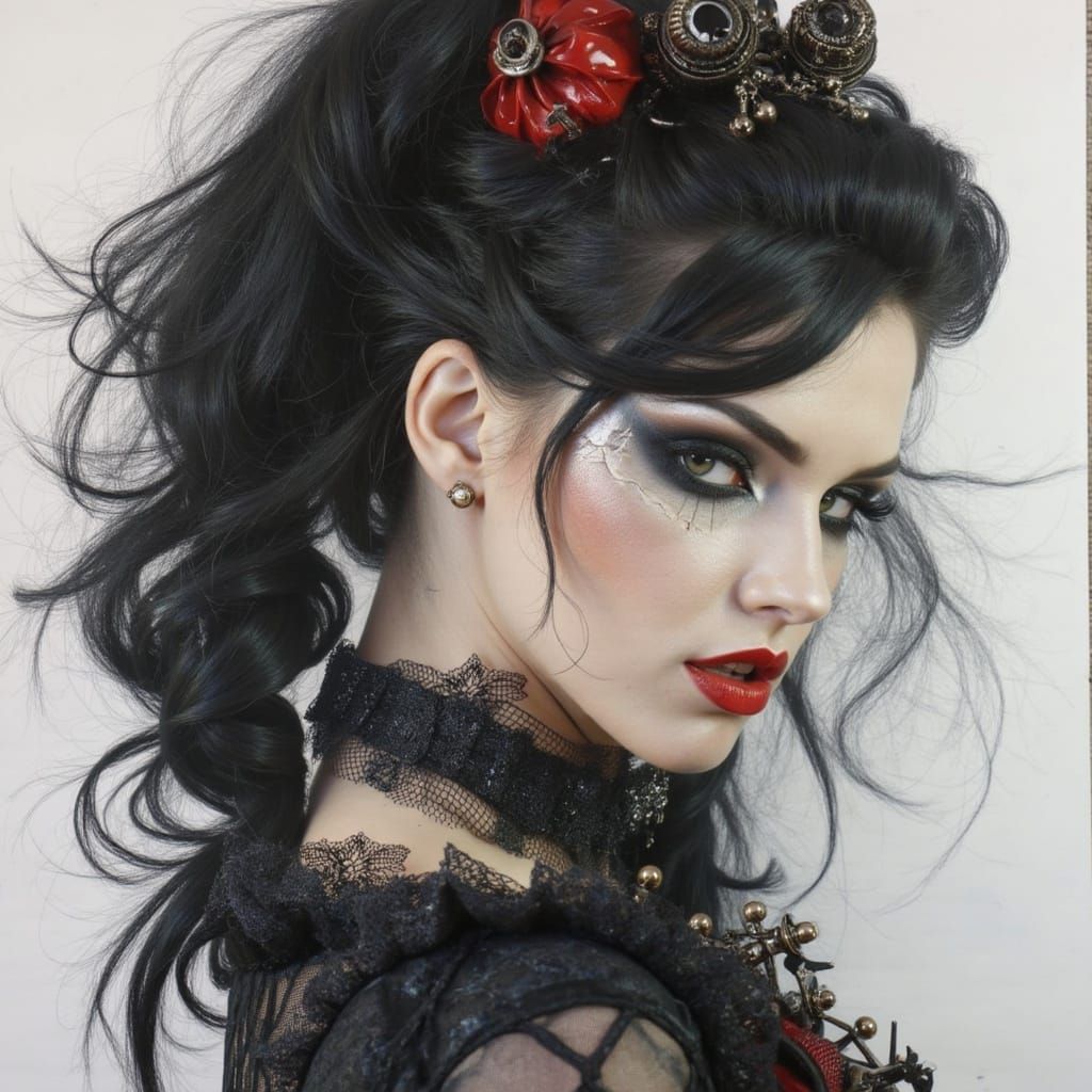 Barbara Goth devil babe - Dark Gothic Siren in Victorian-Ins...