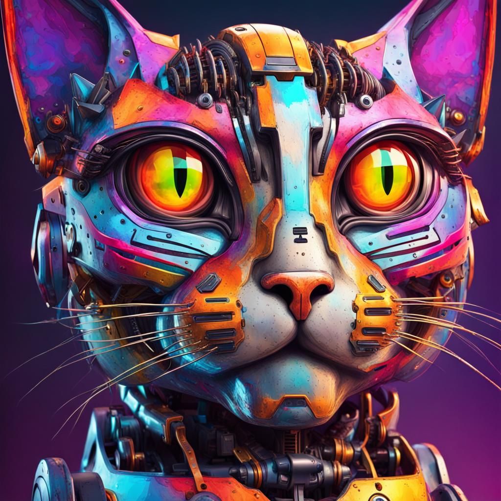 Robo Cat - AI Generated Artwork - NightCafe Creator