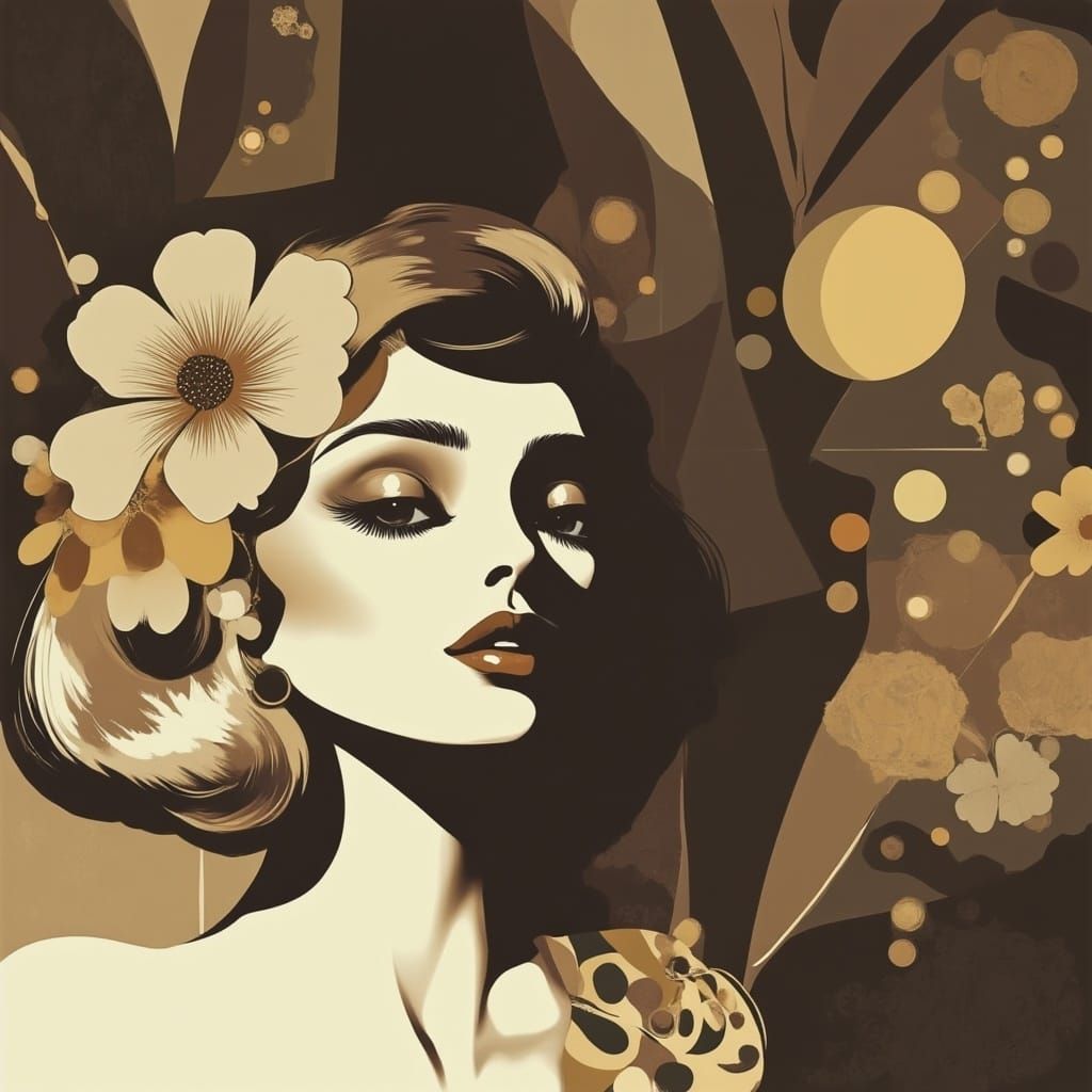 Elegant 1940s Club Singer in Golden Art Deco - AI Art