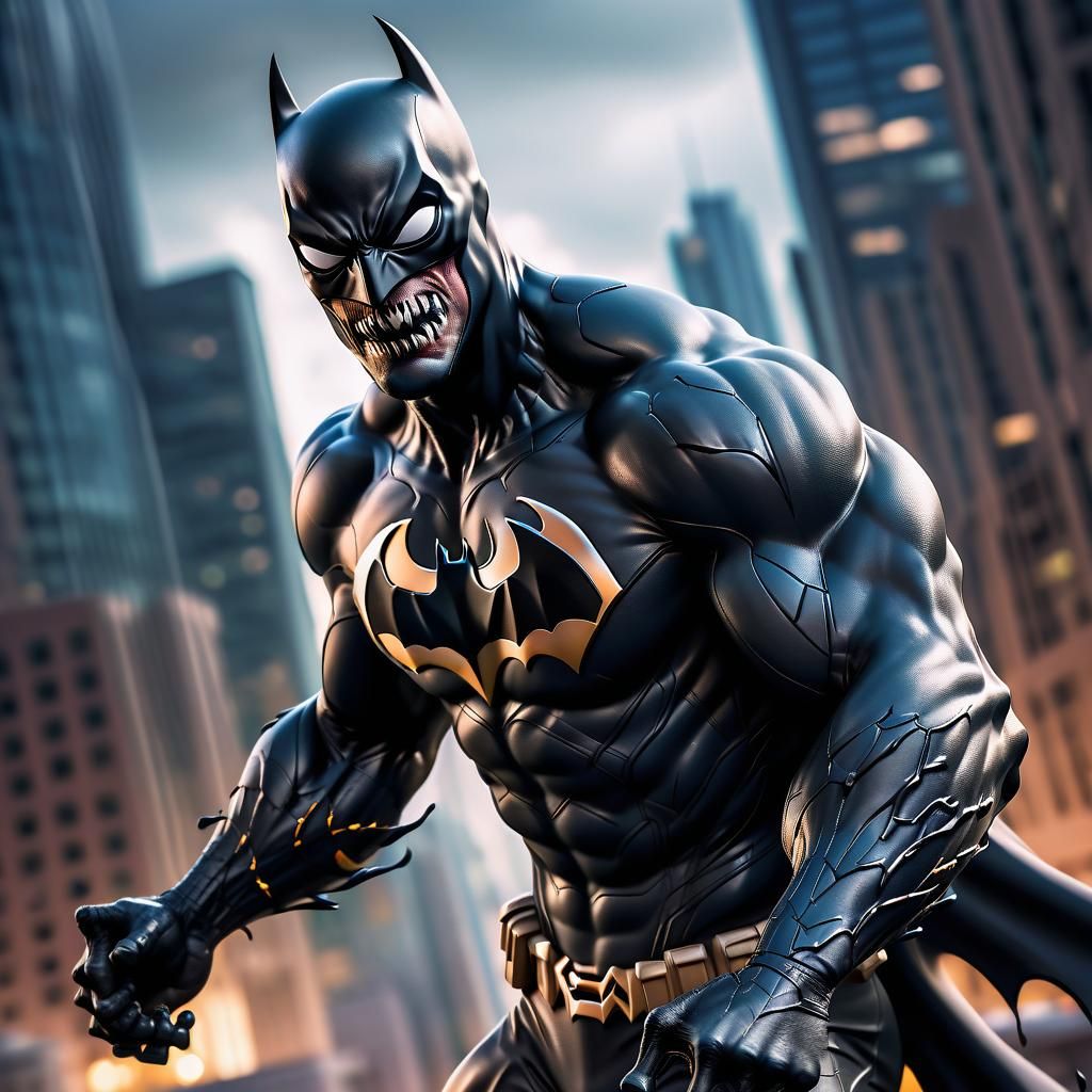 BATMAN mixed with VENOM symbiote as one Character. - AI Generated ...
