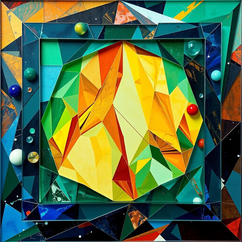 Cubist Masterpiece in Translucent Frame - AI Art