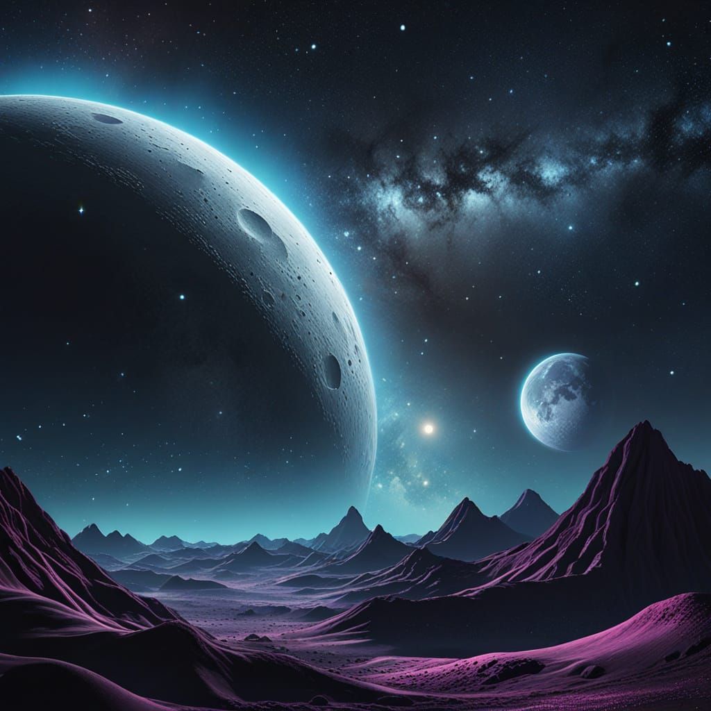 Celestial Masterpiece: Moon in Mesmerizing Arc Acr... - AI Art