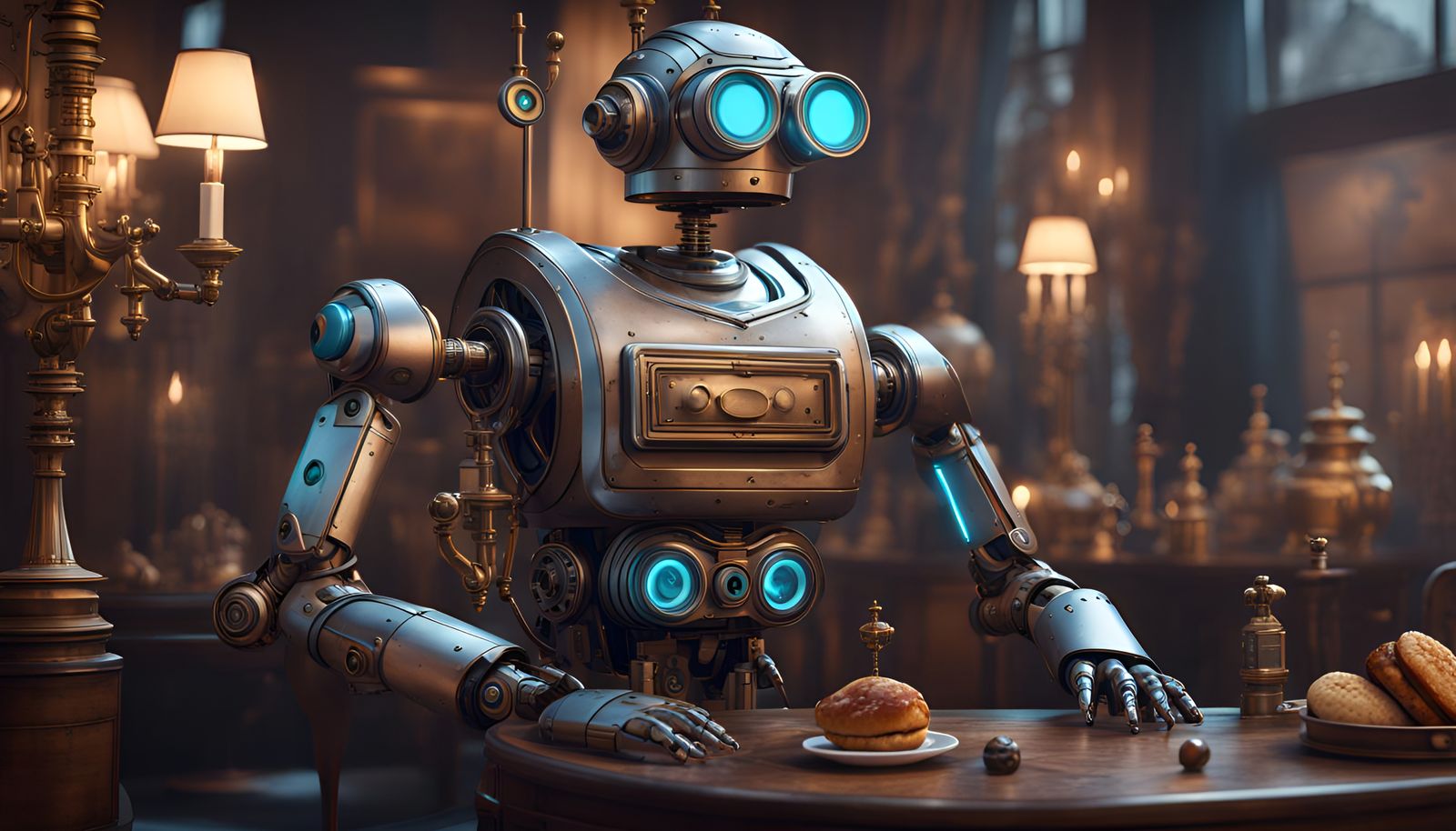 Robot butler - AI Generated Artwork - NightCafe Creator