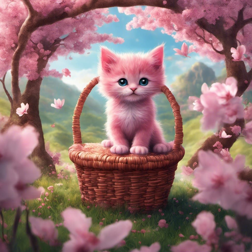 Cute Pink Kitty - AI Generated Artwork - NightCafe Creator