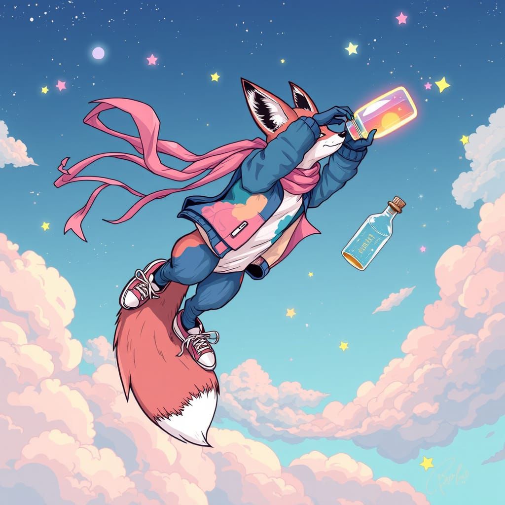 Bold Pulp Comic Fox Zephyr Bliss Soars in Vibrant ... - AI Art