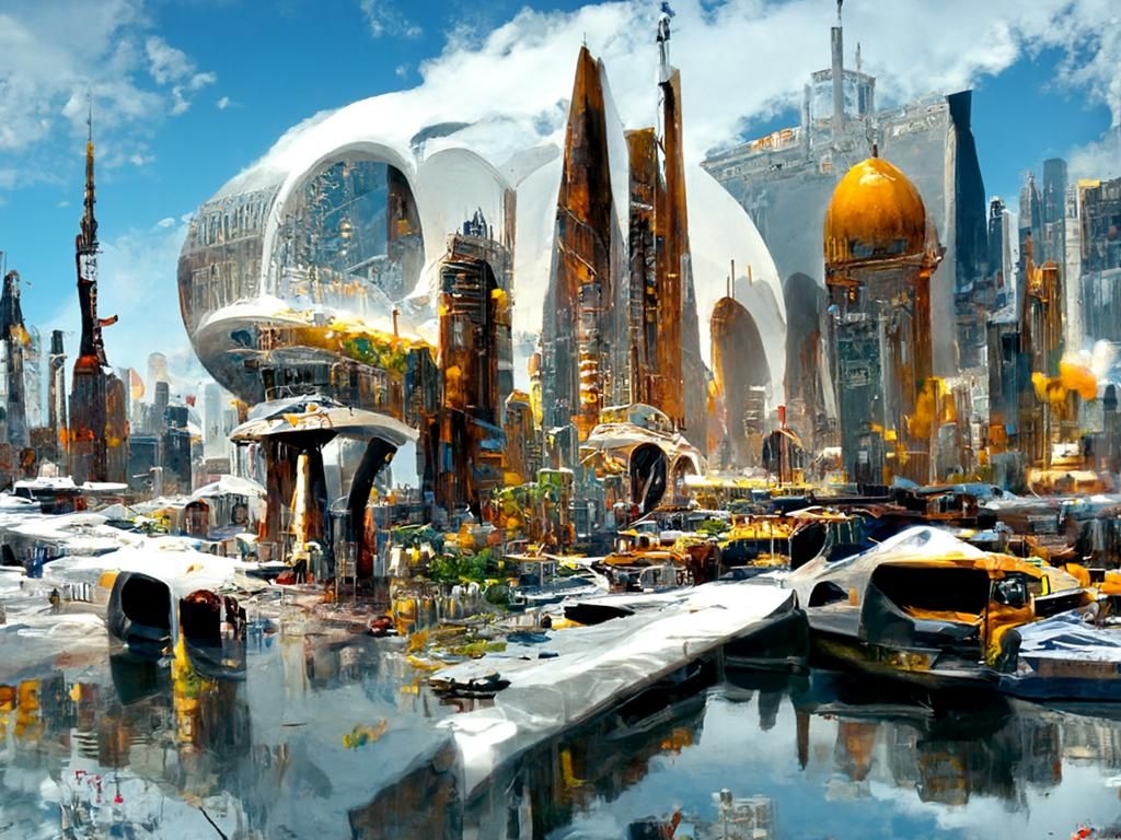 A futuristic utopian city - AI Generated Artwork - NightCafe Creator