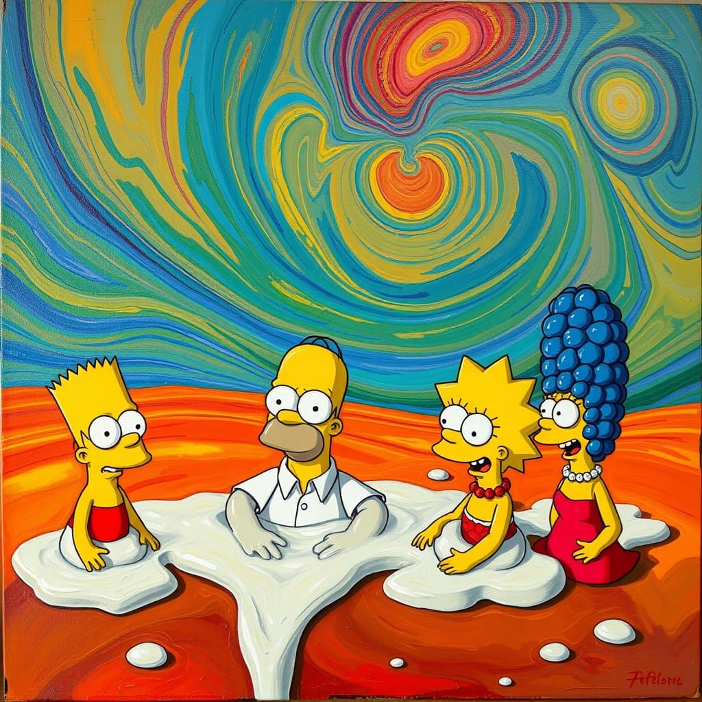 simpsons - Surreal Simpsons Characters Melt in a Vibrant, Sw...