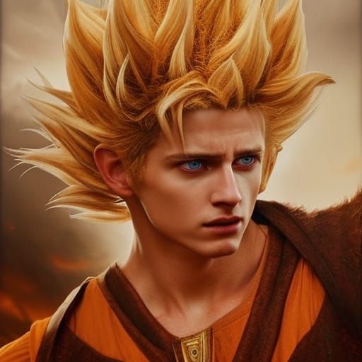 Live action film, Realistic and Beautiful Super Sayayin male in a combat, trending on artstation ...