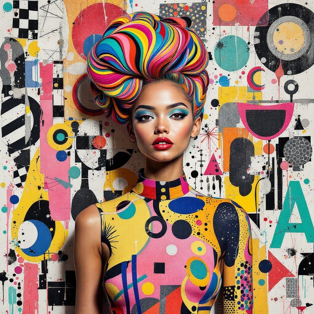 Mixed media pop art portrait - Mixed media pop art portrait