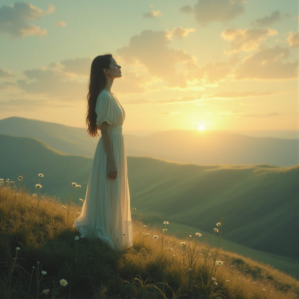 Hope is a state of the soul - Woman in Contemplative State ...