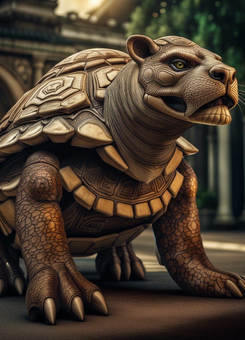 Giant lion-turtle intricate details, HDR, beautifully shot ...
