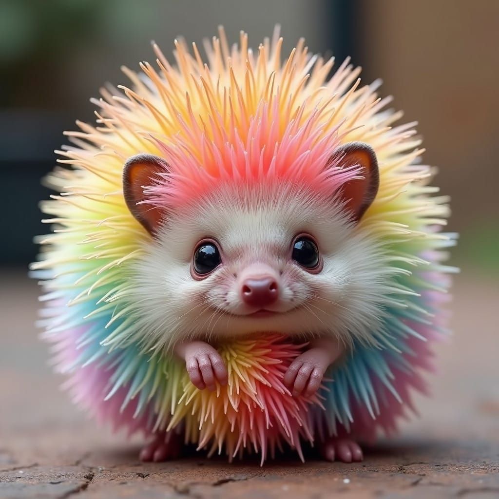 Fuzzy Koosh Hedgehog - AI Art