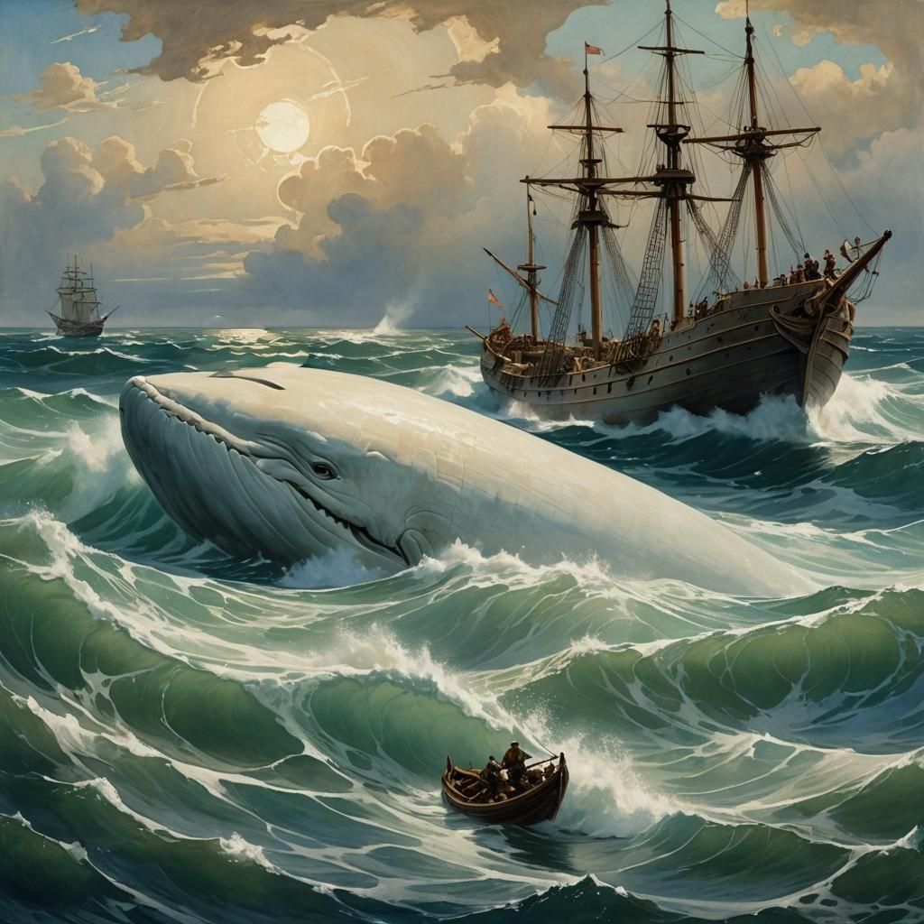The 'Pequod' And The Great White Whale 2 - AI Generated Artwork ...