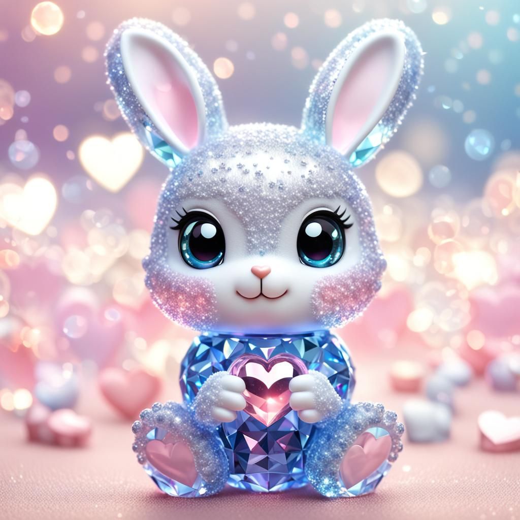 A Cute Crystal Bunny - AI Generated Artwork - NightCafe Creator