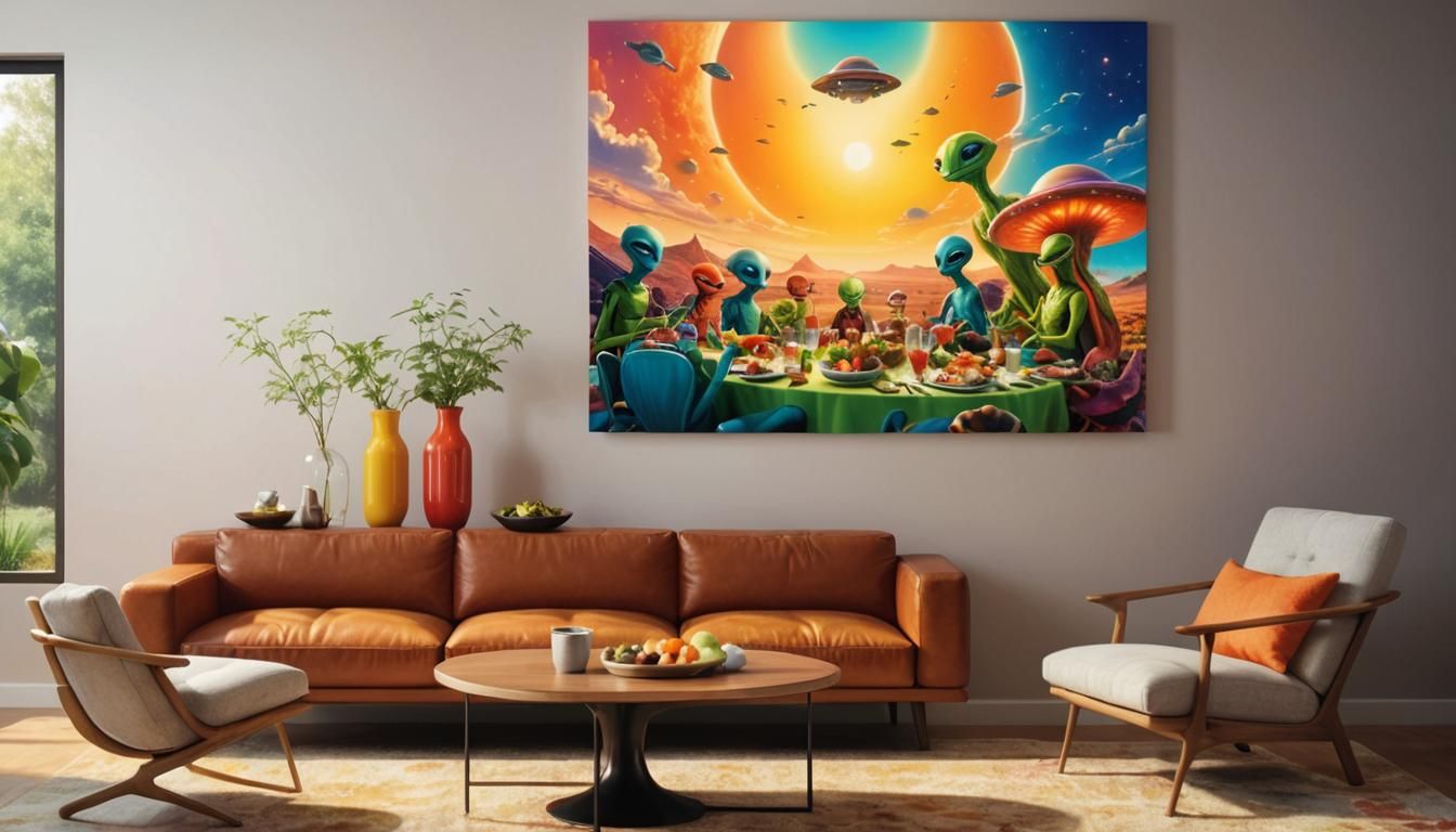 Alien lunch - AI Generated Artwork - NightCafe Creator