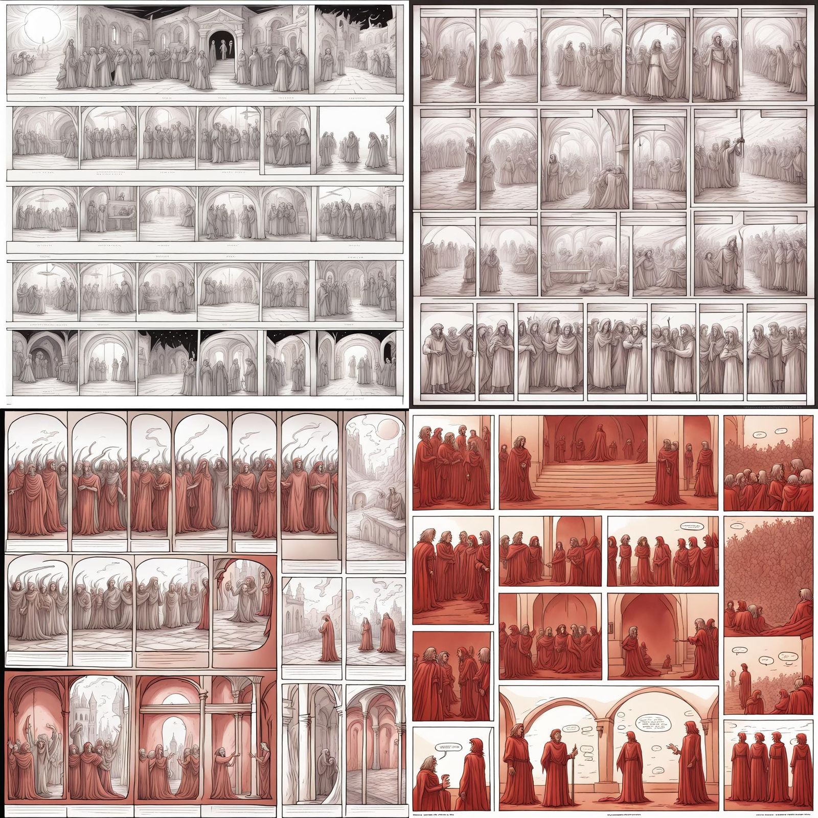 A Dante's Divina Commedia Tim Burton fantasy storyboard - AI Generated ...