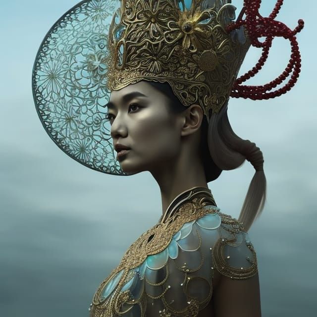 Insanely detailed photograph of An elaborate beautiful asian octopus ...