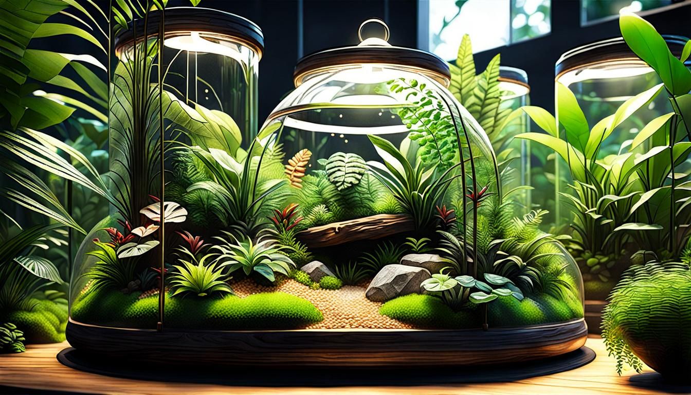 Terrarium, rainforest oasis, 8k, hyper-detailed, realism - AI Generated ...