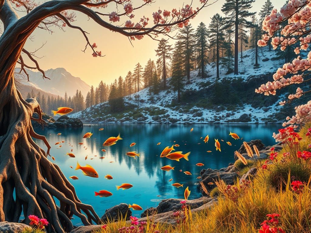 Hyper-Realistic Interconnected Life Forms in Tropi... - AI Art