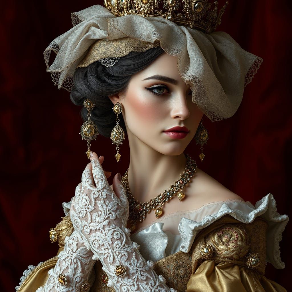 Baroque Princess in Majestic Splendor - AI Art