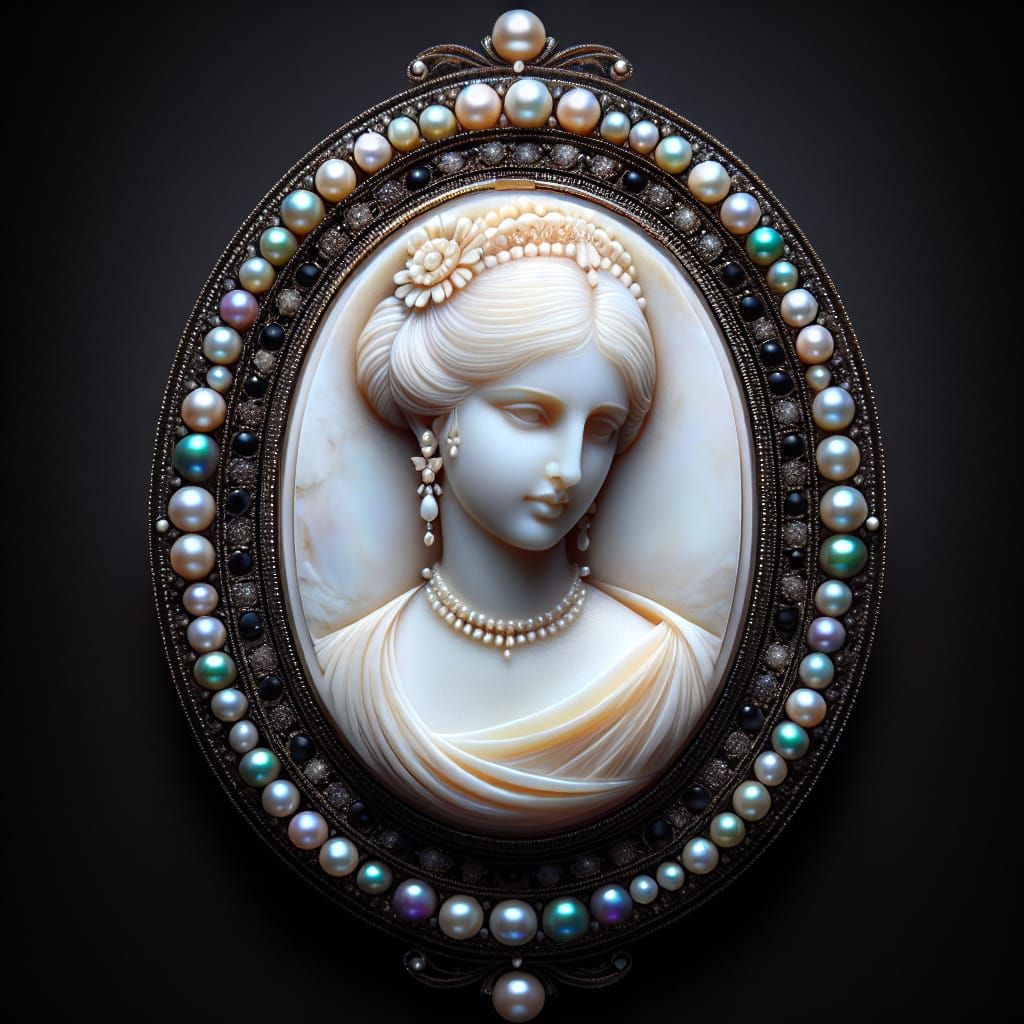 Carved ivory cameo pendant 01 - AI Generated Artwork - NightCafe Creator