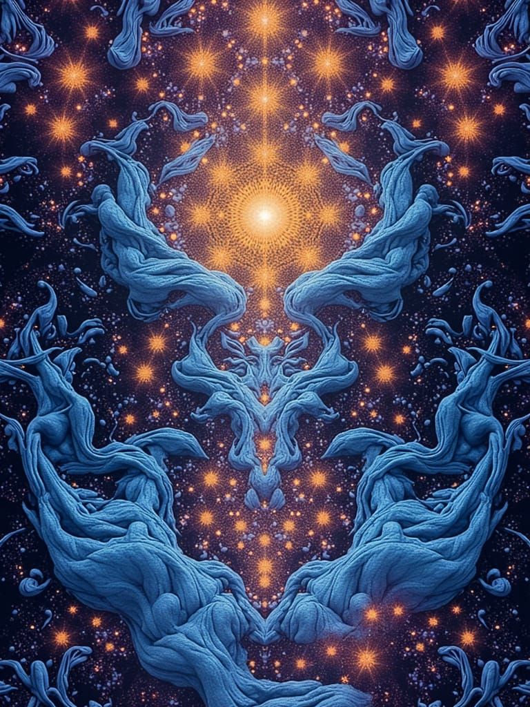 Ethereal 5th Dimensional Entity in a Vibrant Holog... - AI Art