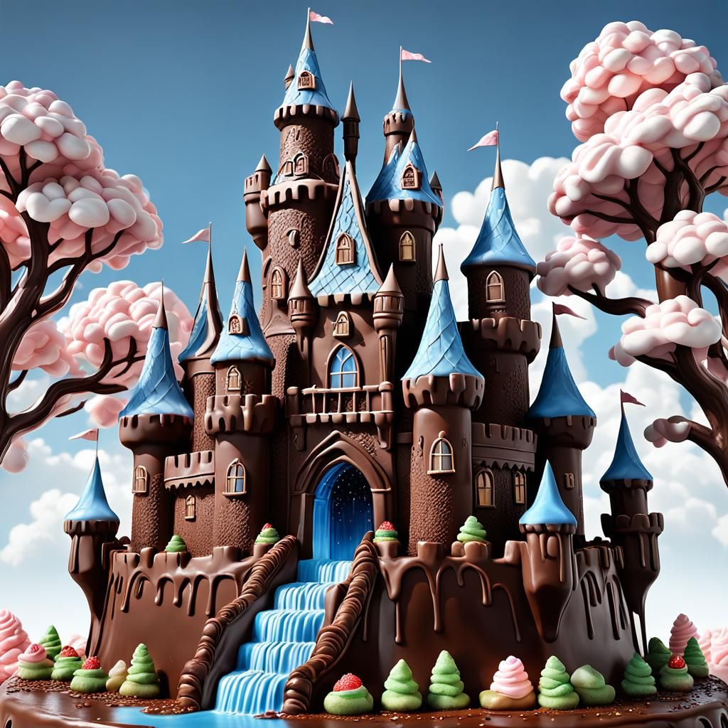 3D Chocolate Castle!!! - AI Generated Artwork - NightCafe Creator