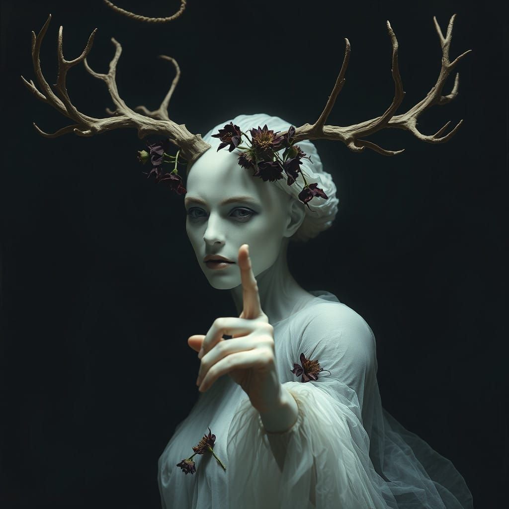 You have been warned! - Spectral Woman Adorned with Dark Flo...