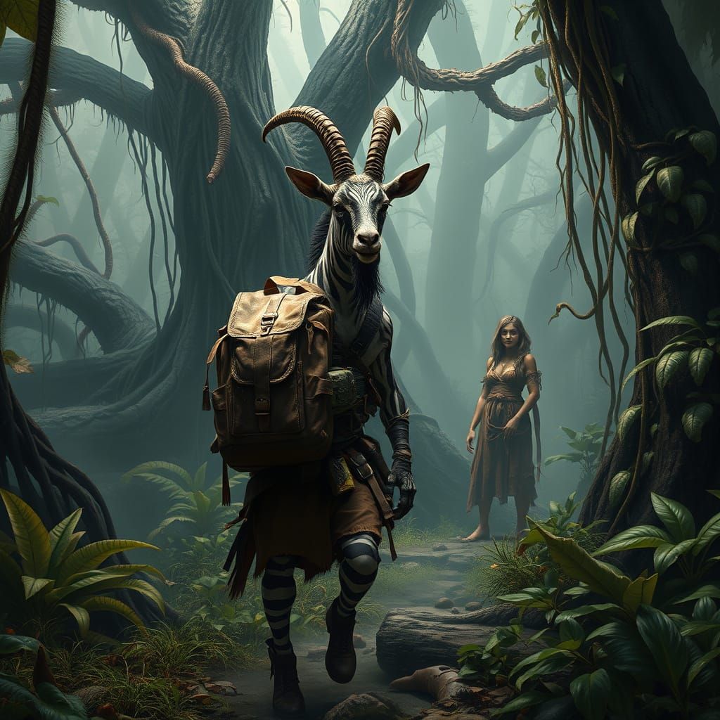 Fearless Zebra Goat Explorer Confronts Mysterious ... - AI Art