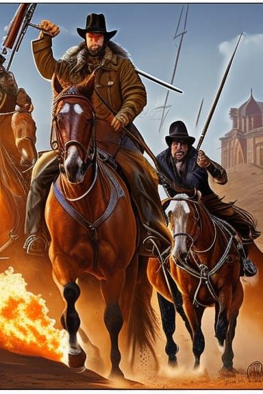 Wild west outlaws, soldiers, cowboys, gunslingers set 5 - AI Generated ...