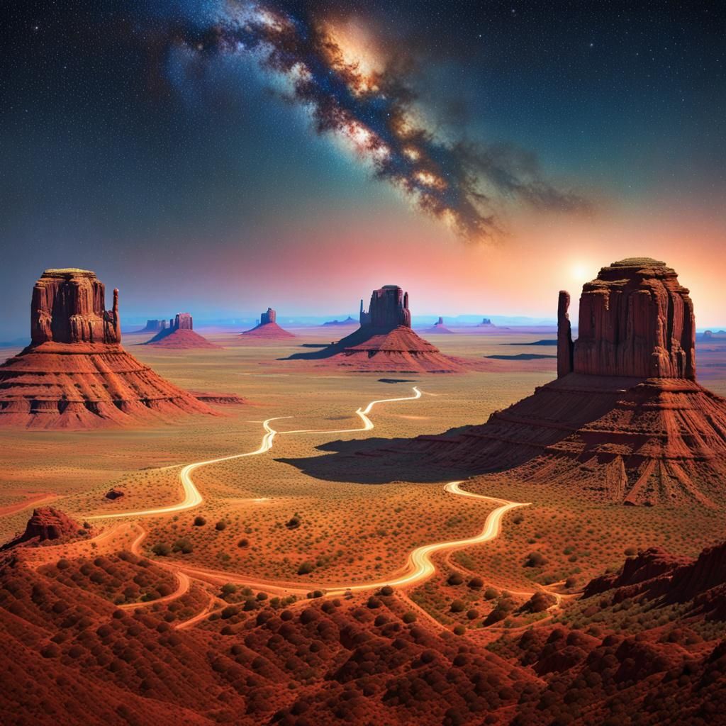 Monument Valley, Desert Canyon in Arizona - AI Generated Artwork ...