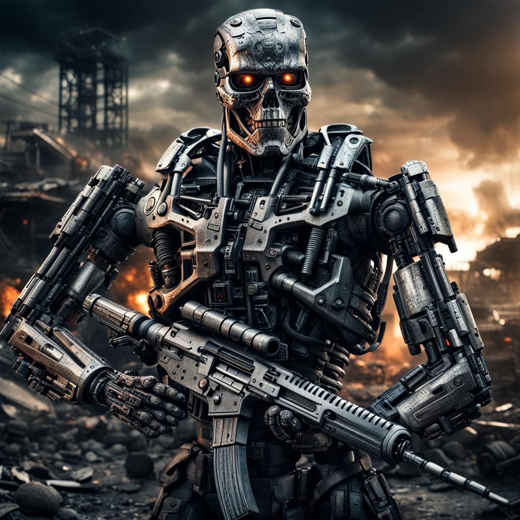 a man in war against machines aka terminator : r/nightcafe a man in war against machines aka terminator : r/nightcafe