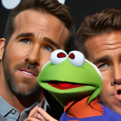 Kermit the Frog and Ryan Reynolds trippin on acid - AI Generated ...